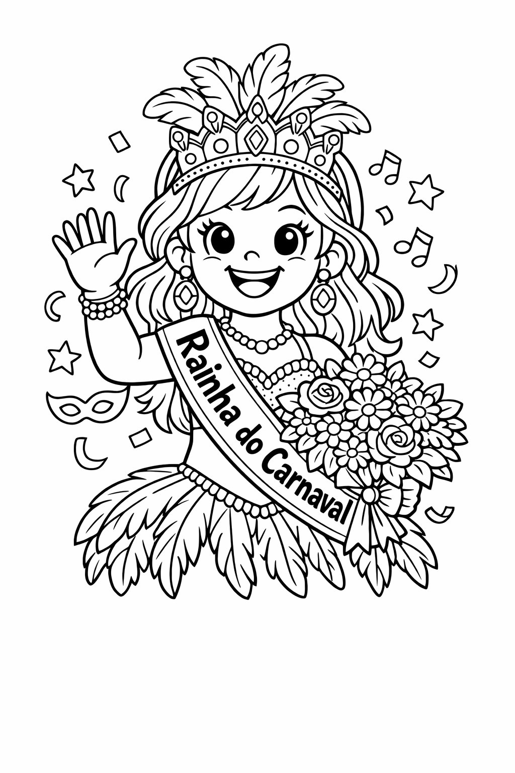 Free Printable Brazilian Carnival Coloring Pages - ColorPrompt.ai